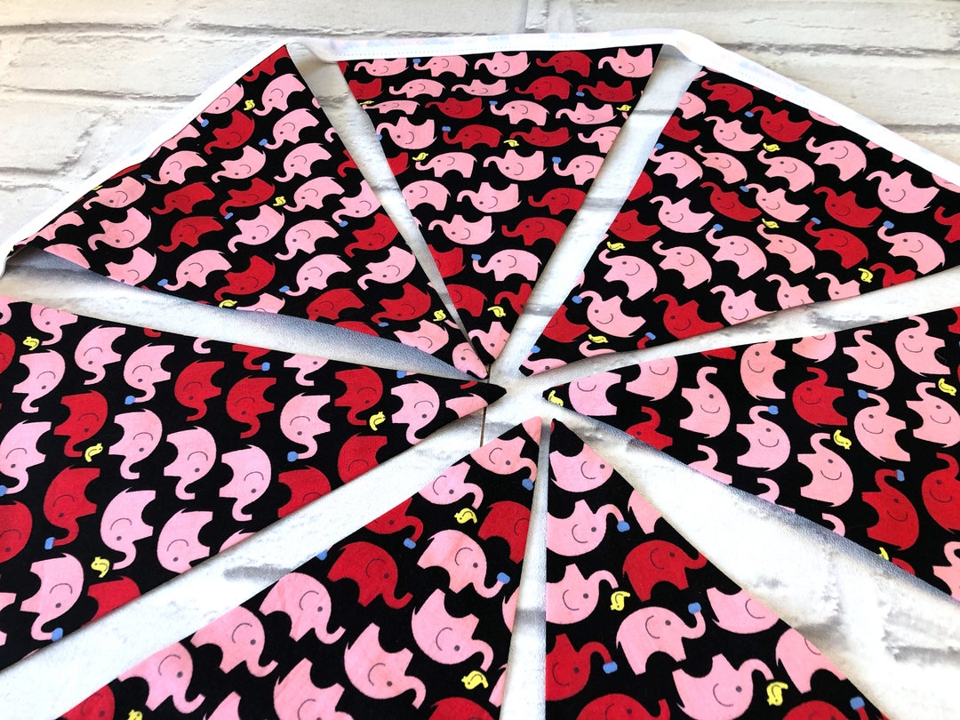 Elephant Bunting 7. Flags Girls Room Boys Room Nursery Decor Handmade ...