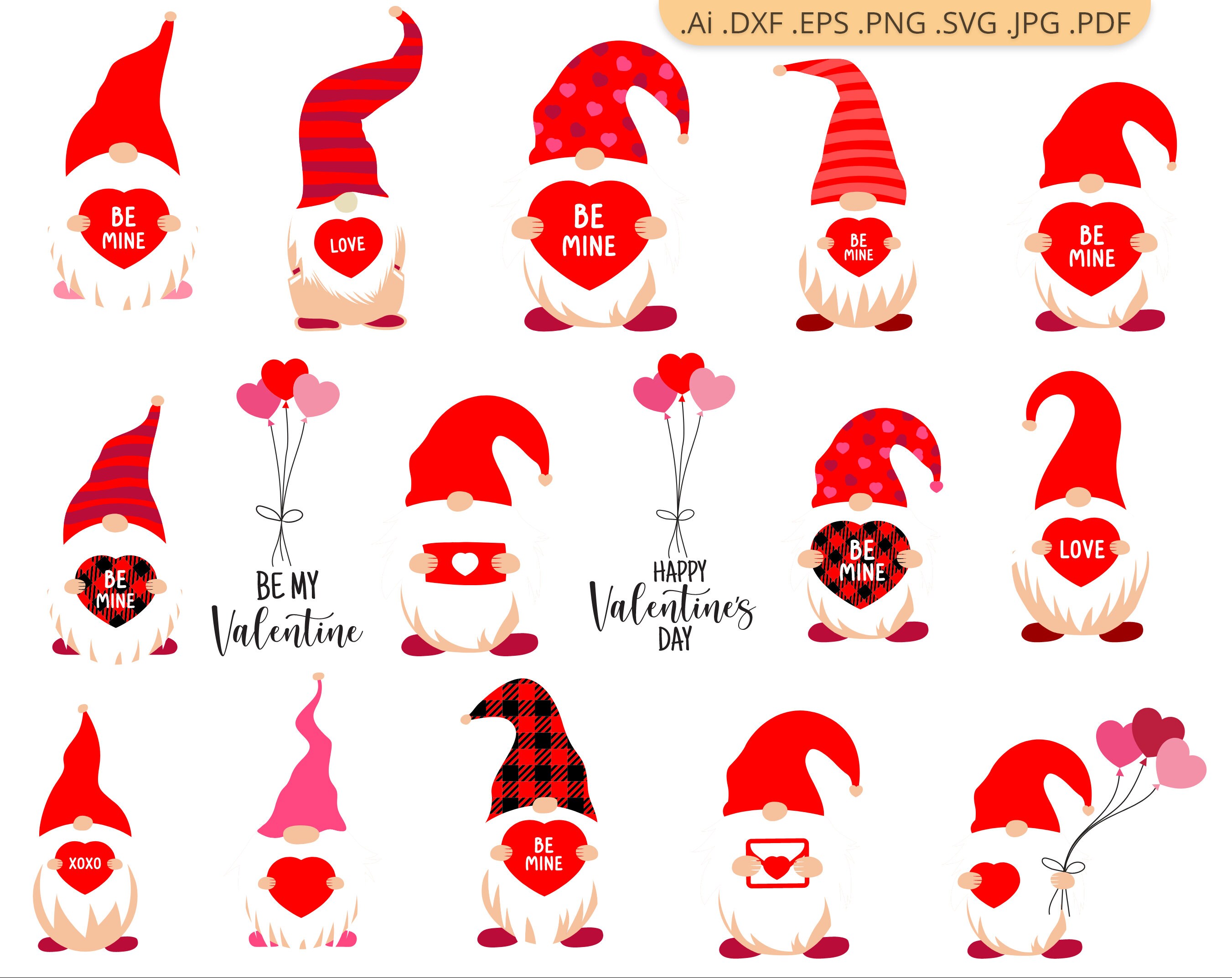 Valentine Gnome SVG Valentine Day Svg Bundle Valentine Gnome | Etsy