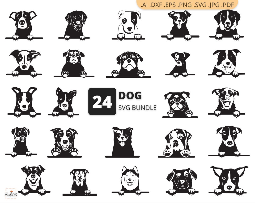 Dog Car Decals SVG, Dog Car Bundle SVG, Dog Decals Silhouette, Dog ...