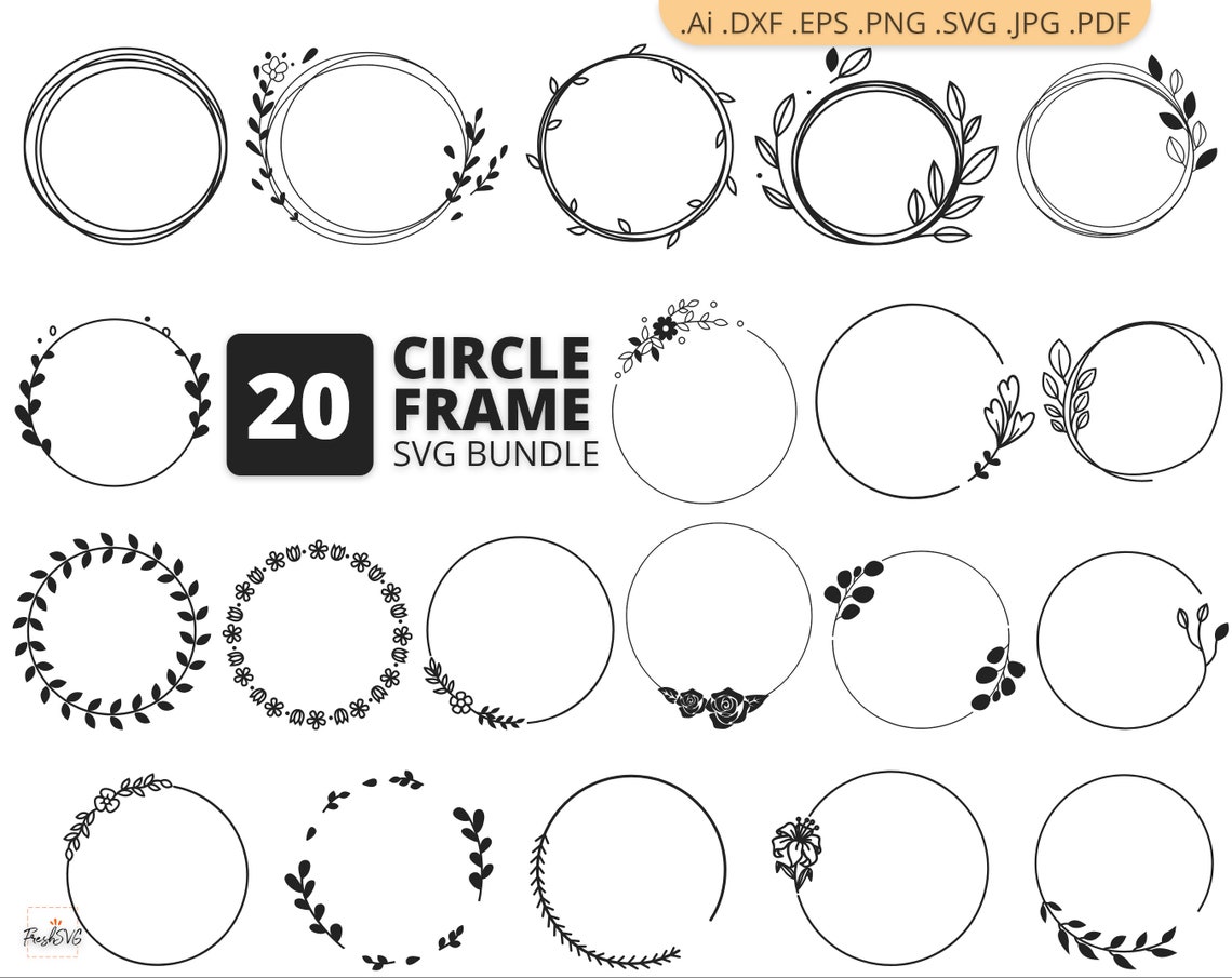 Marco de círculo SVG Paquete de marco de círculo SVG Silueta - Etsy España