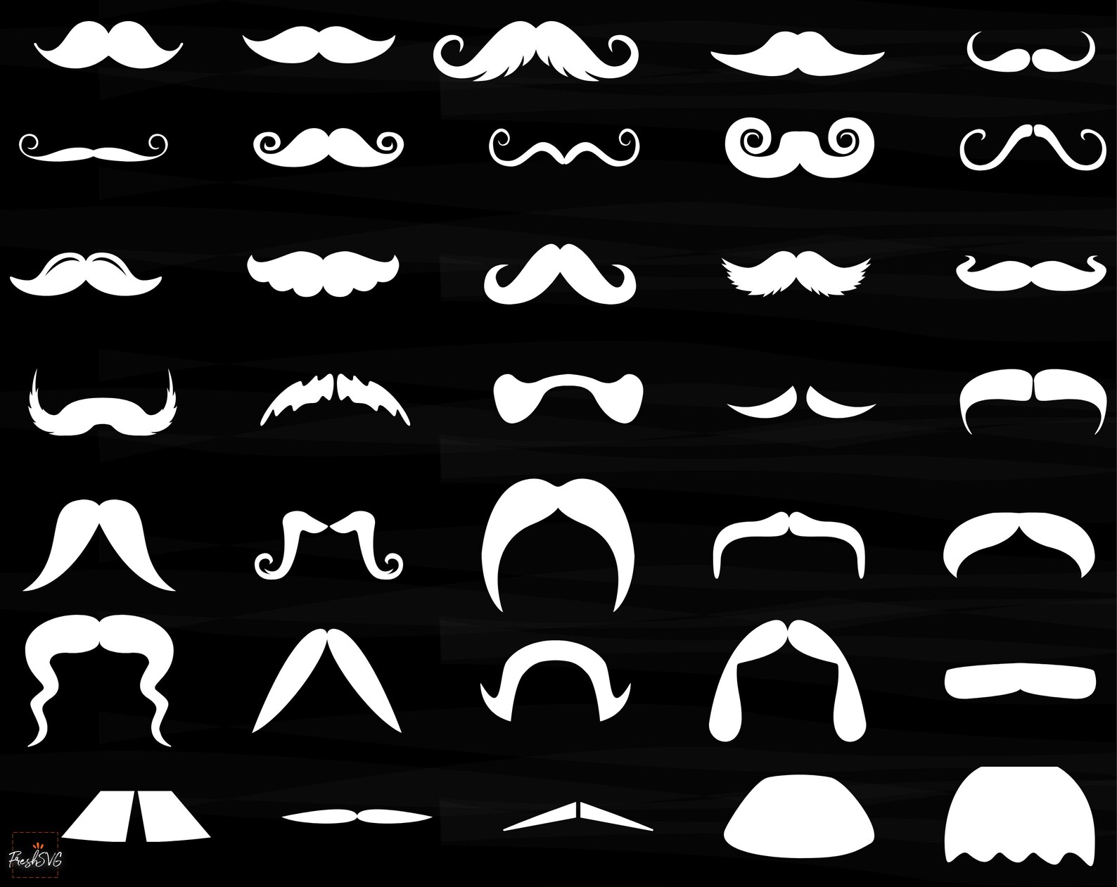 Mustache SVG Mustache Bundle SVG Mustache Silhouette | Etsy