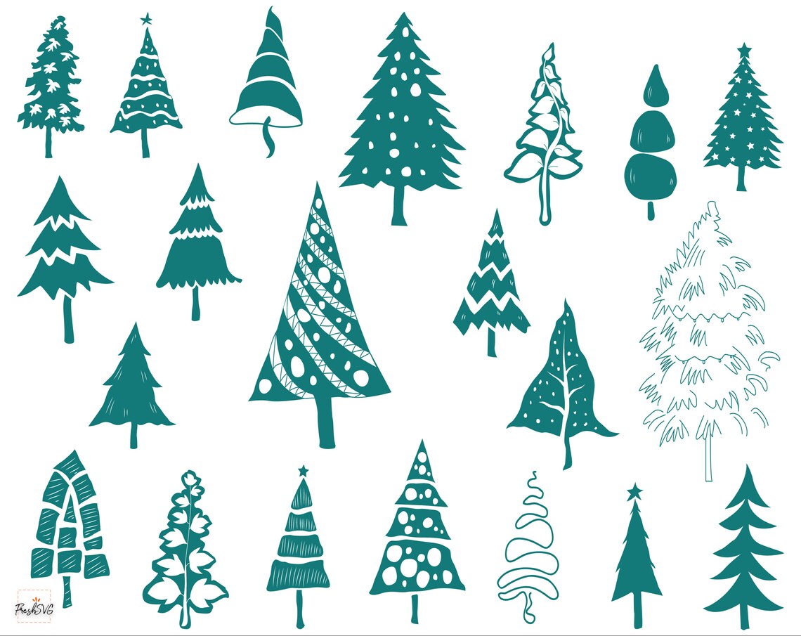 Pine Tree SVG Christmas Tree SVG Christmas Tree Bundle SVG - Etsy