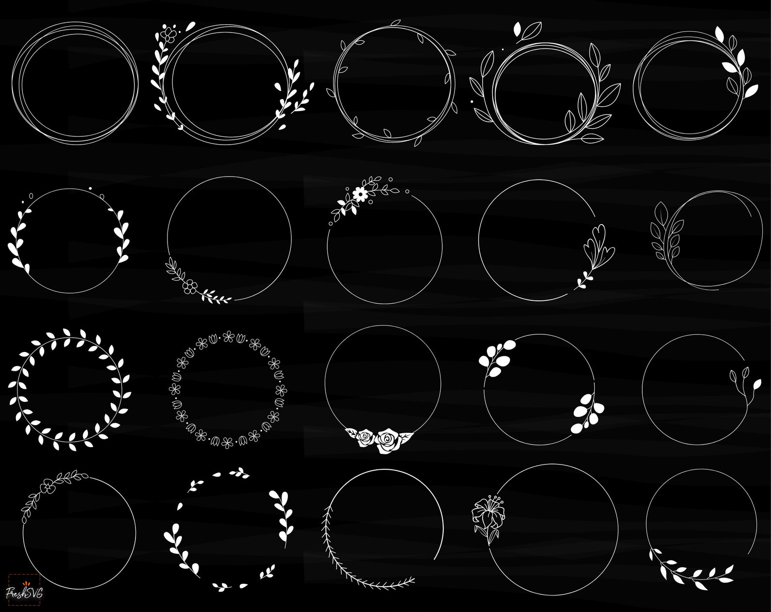 Marco de círculo SVG paquete de marco de círculo SVG silueta - Etsy España