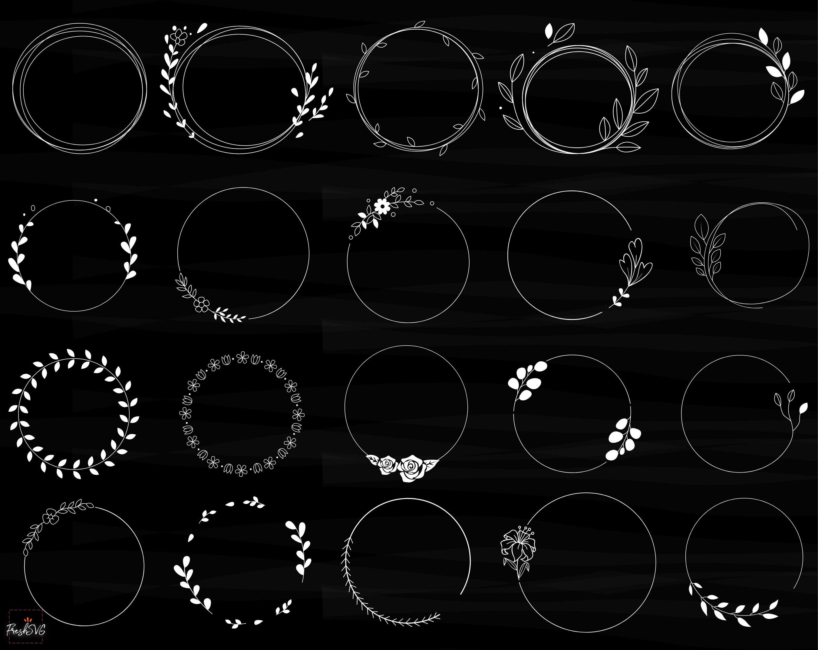 Marco de círculo SVG Paquete de marco de círculo SVG Silueta | Etsy