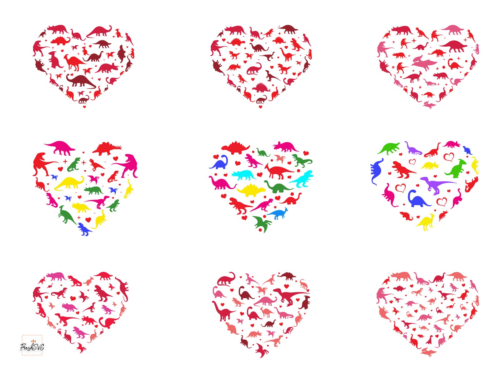 Dinosaur Heart SVG Dinosaur Heart SVG Bundle Valentine Heart - Etsy