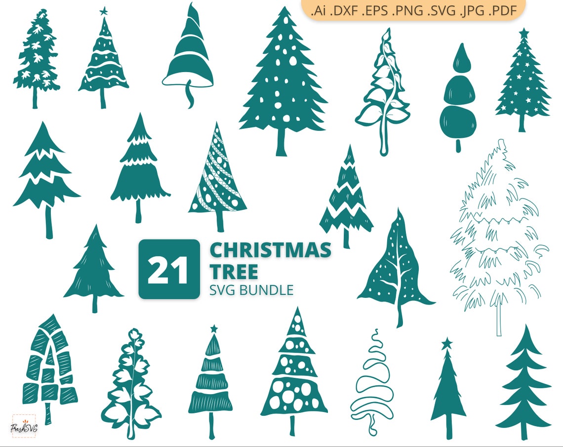 Pine Tree SVG Christmas Tree SVG Christmas Tree Bundle SVG - Etsy