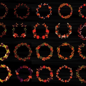 Autumn Wreath SVG, Autumn Wreath Bundle SVG, Autumn Wreath Silhouette ...