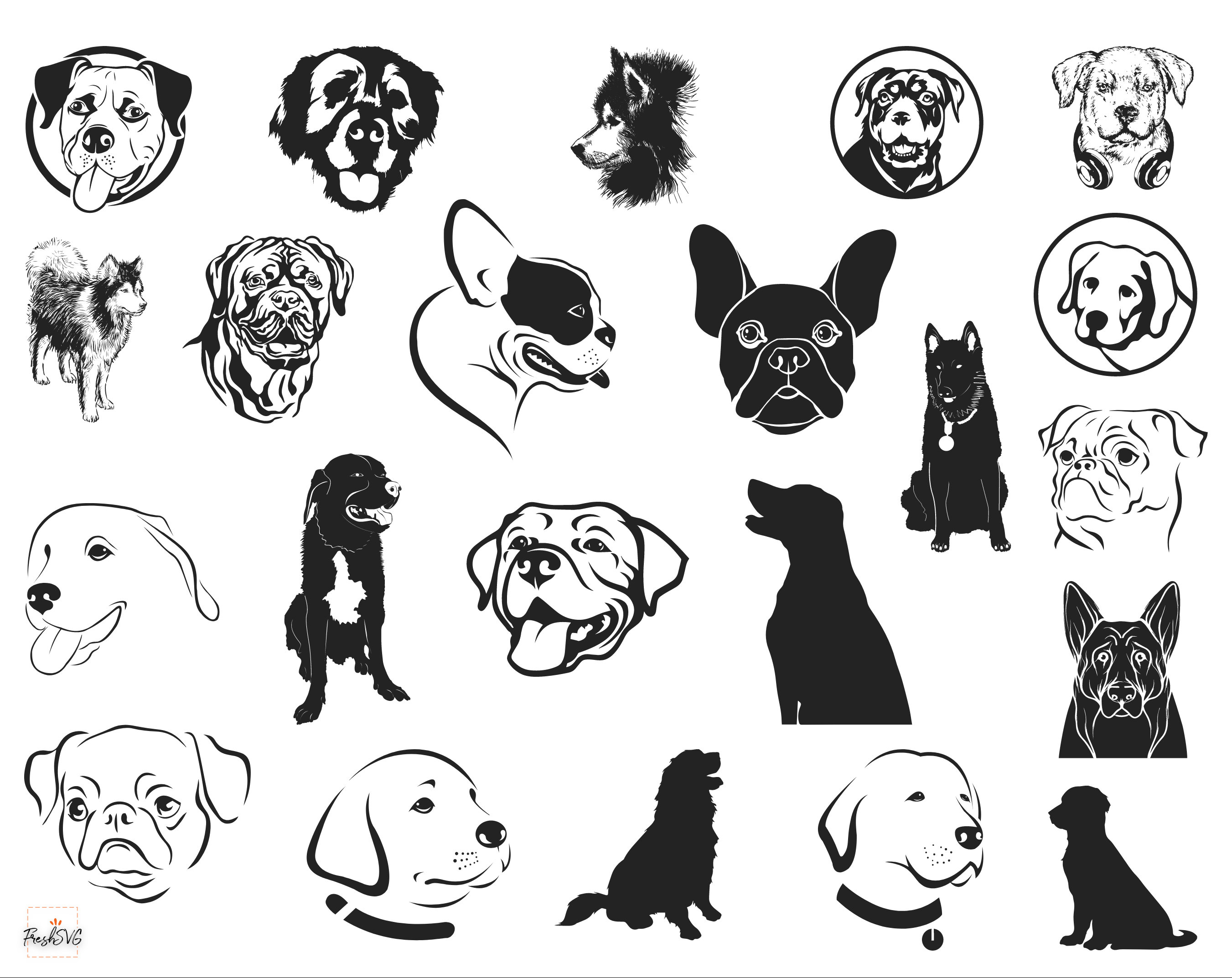 Perro SVG Paquete de perros SVG Silueta de perro Perro | Etsy