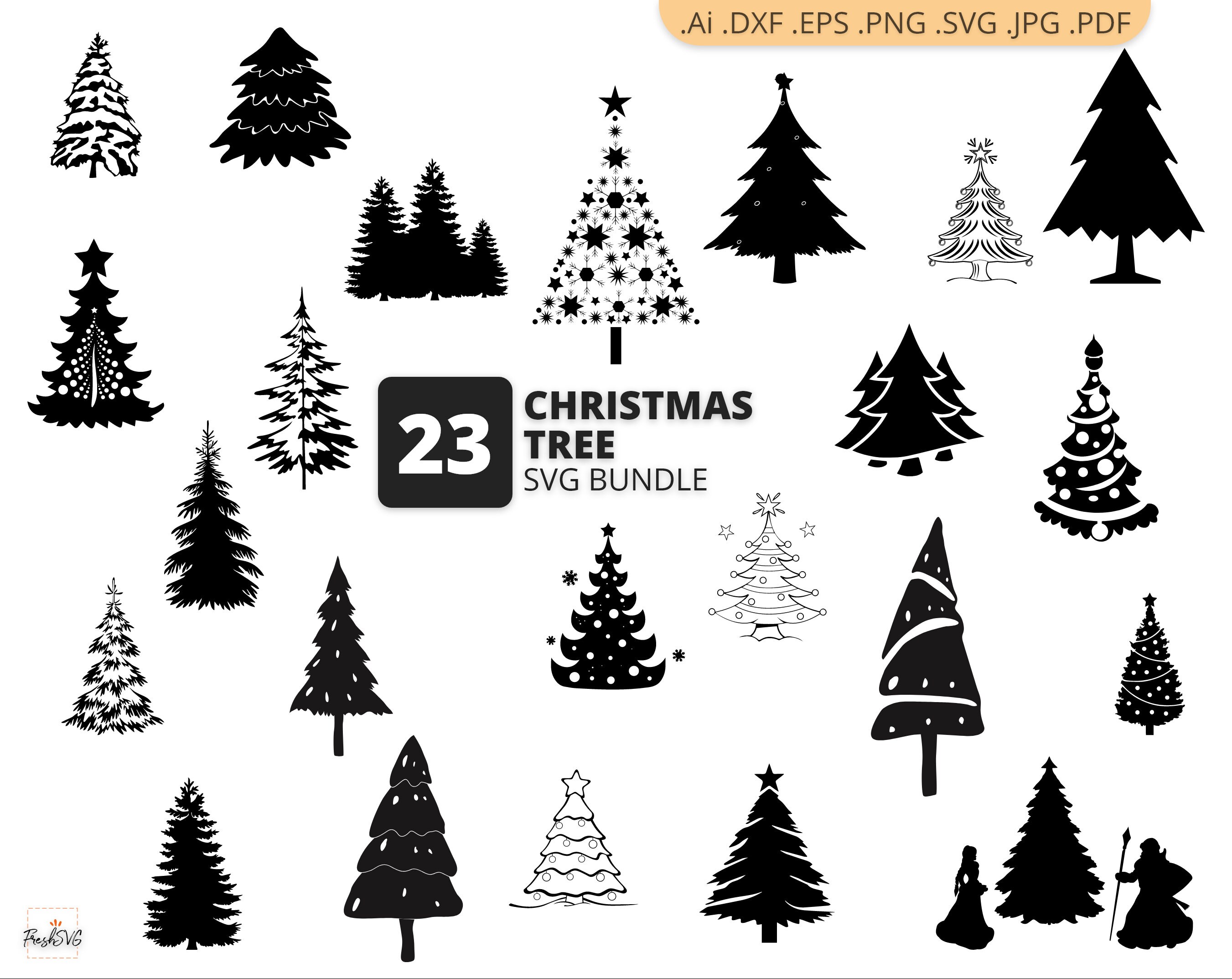 Christmas Tree SVG Christmas Tree Bundle SVG Christmas Tree - Etsy