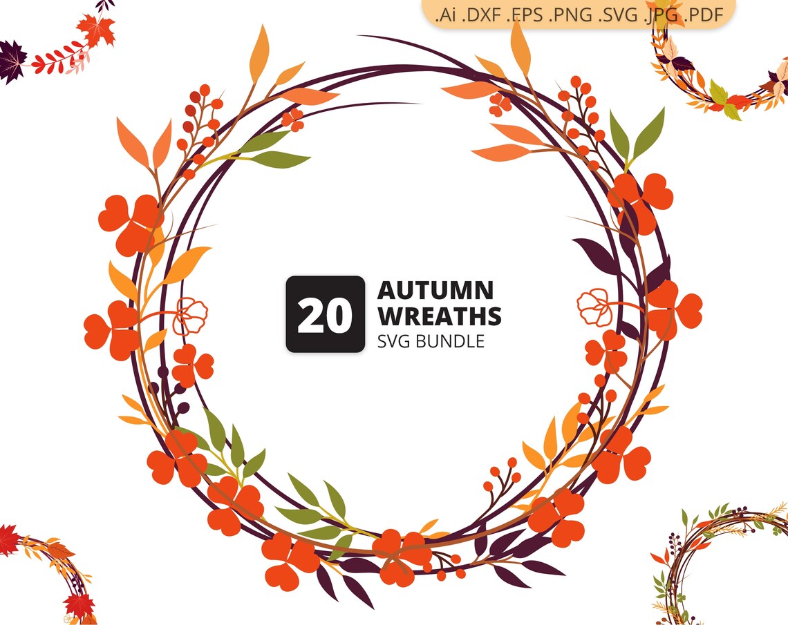 Autumn Wreath SVG Autumn Wreath Bundle SVG Autumn Wreath | Etsy