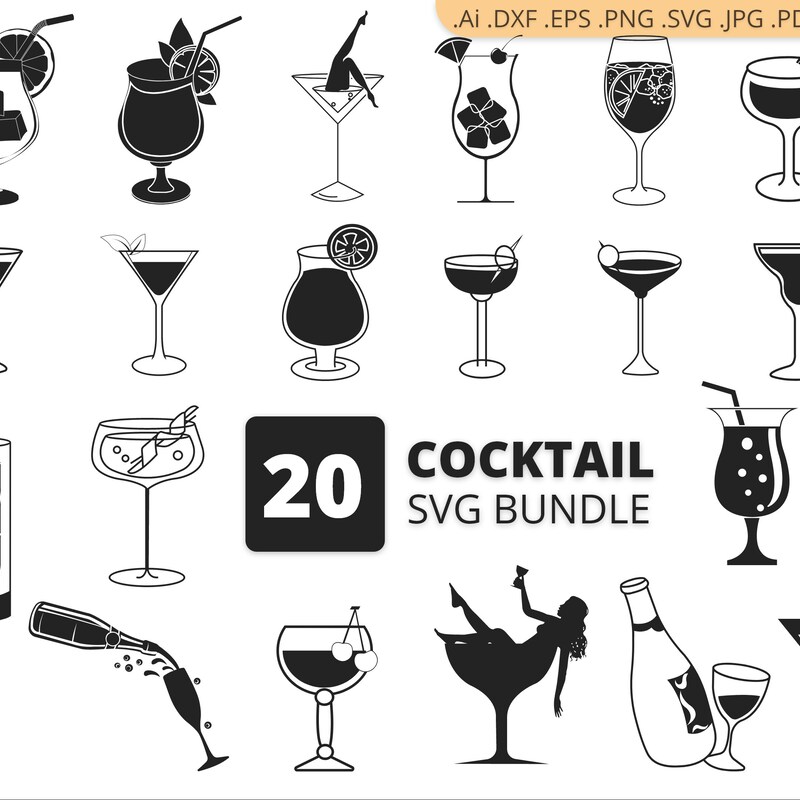 Cocktail Decal - Etsy