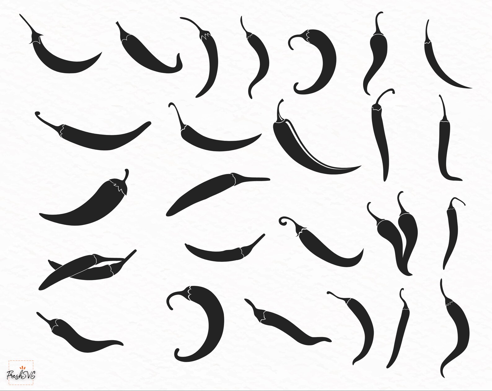 Chilli SVG, Chilli Bundle SVG, Chilli Silhouette, Chilli Clipart ...