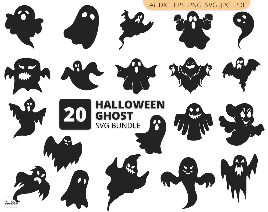 Halloween Ghost SVG Ghost Face Svg Halloween Ghost Bundle - Etsy