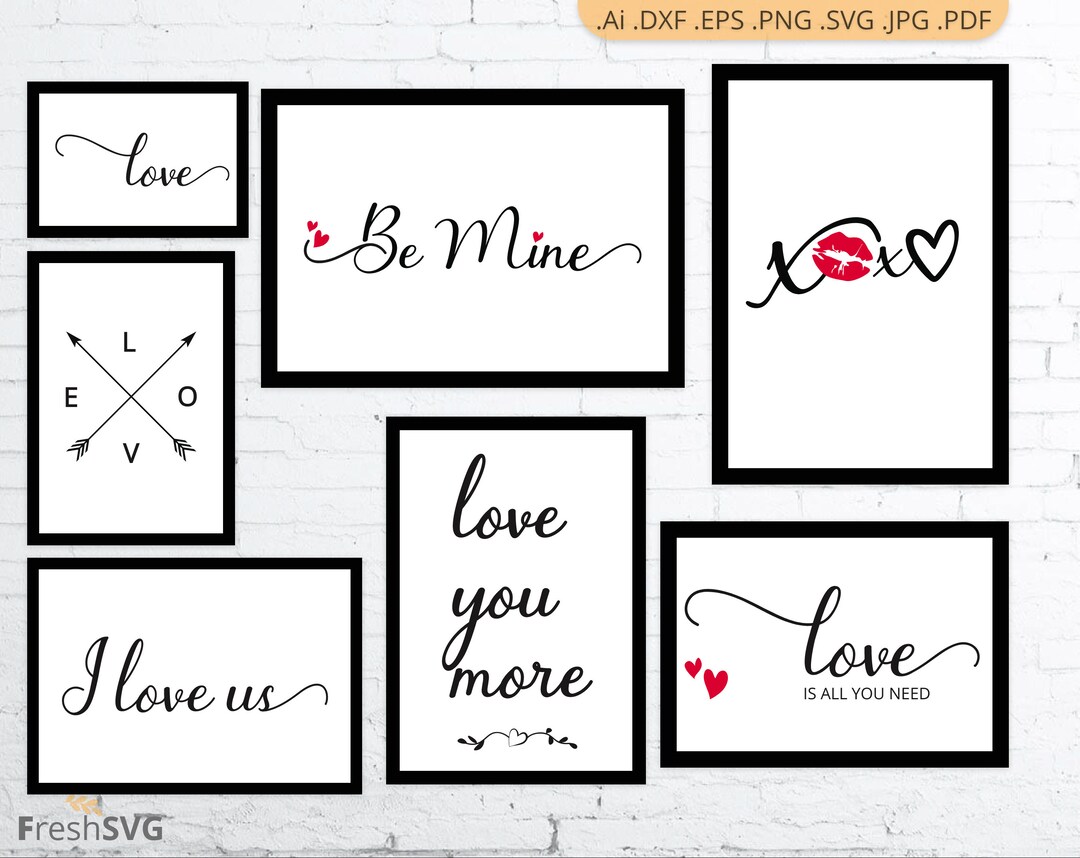 Valentine Svg Bundle Cricut Files for Silhouette & Decal Love Svg ...