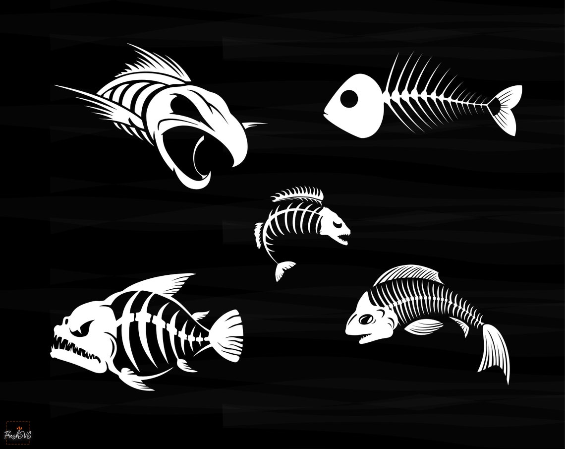 Fish Skeleton SVG Fish Skeleton Bundle SVG Fish Skeleton - Etsy