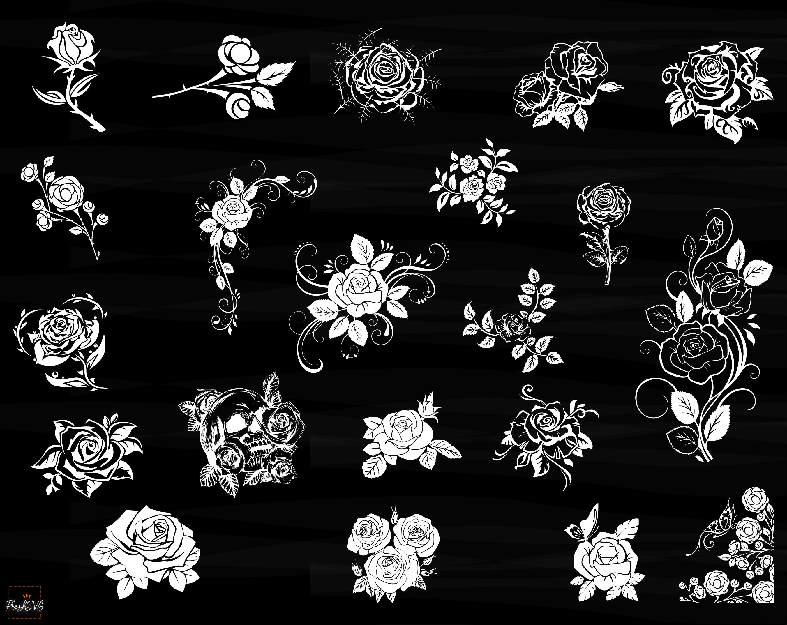 Rosa SVG Rose Bundle SVG flor svg Silueta rosa Rose - Etsy España