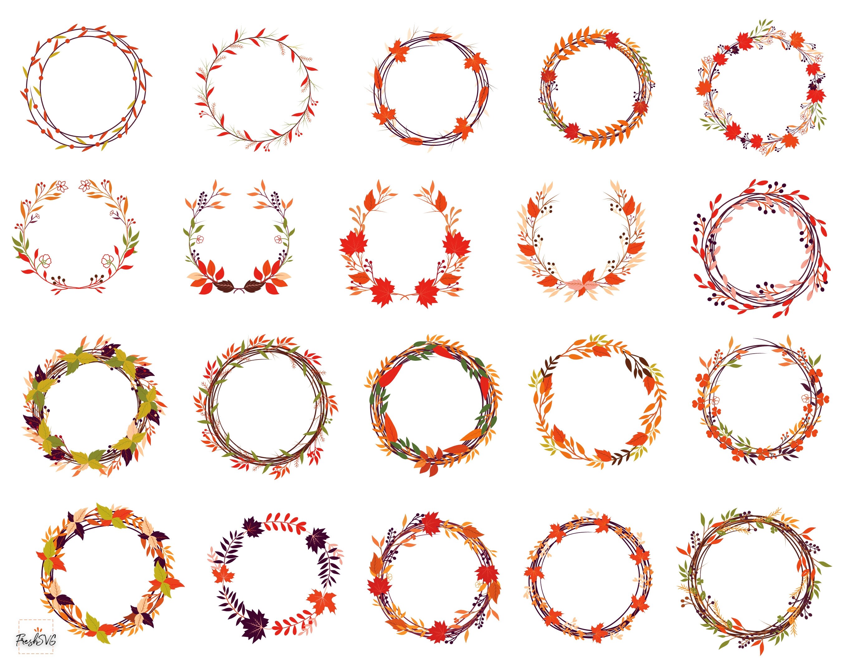 Autumn Wreath SVG Autumn Wreath Bundle SVG Autumn Wreath | Etsy