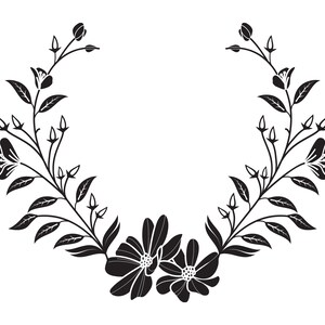 Botanical Floral Frame SVG, Wreath SVG Bundle, Silhouette, Clipart ...