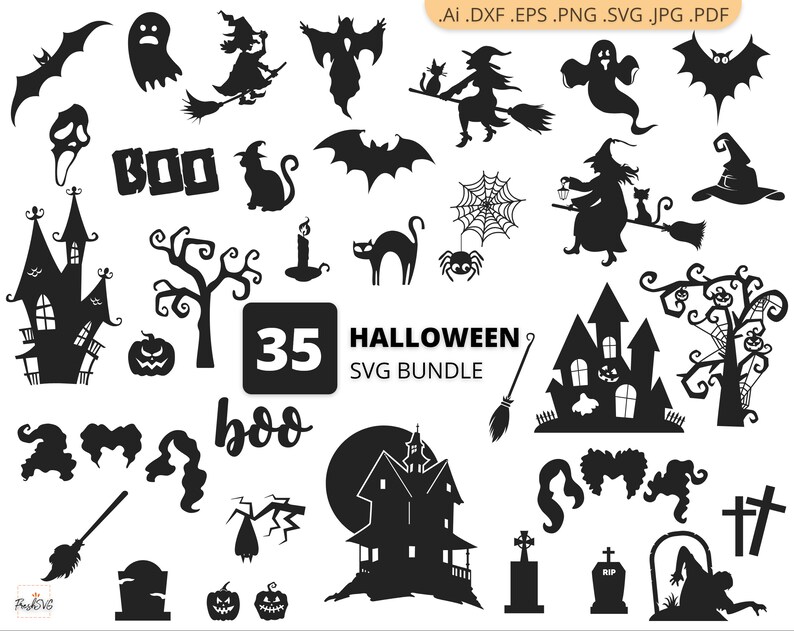 Halloween SVG Halloween Bundle SVG Halloween Silhouette - Etsy