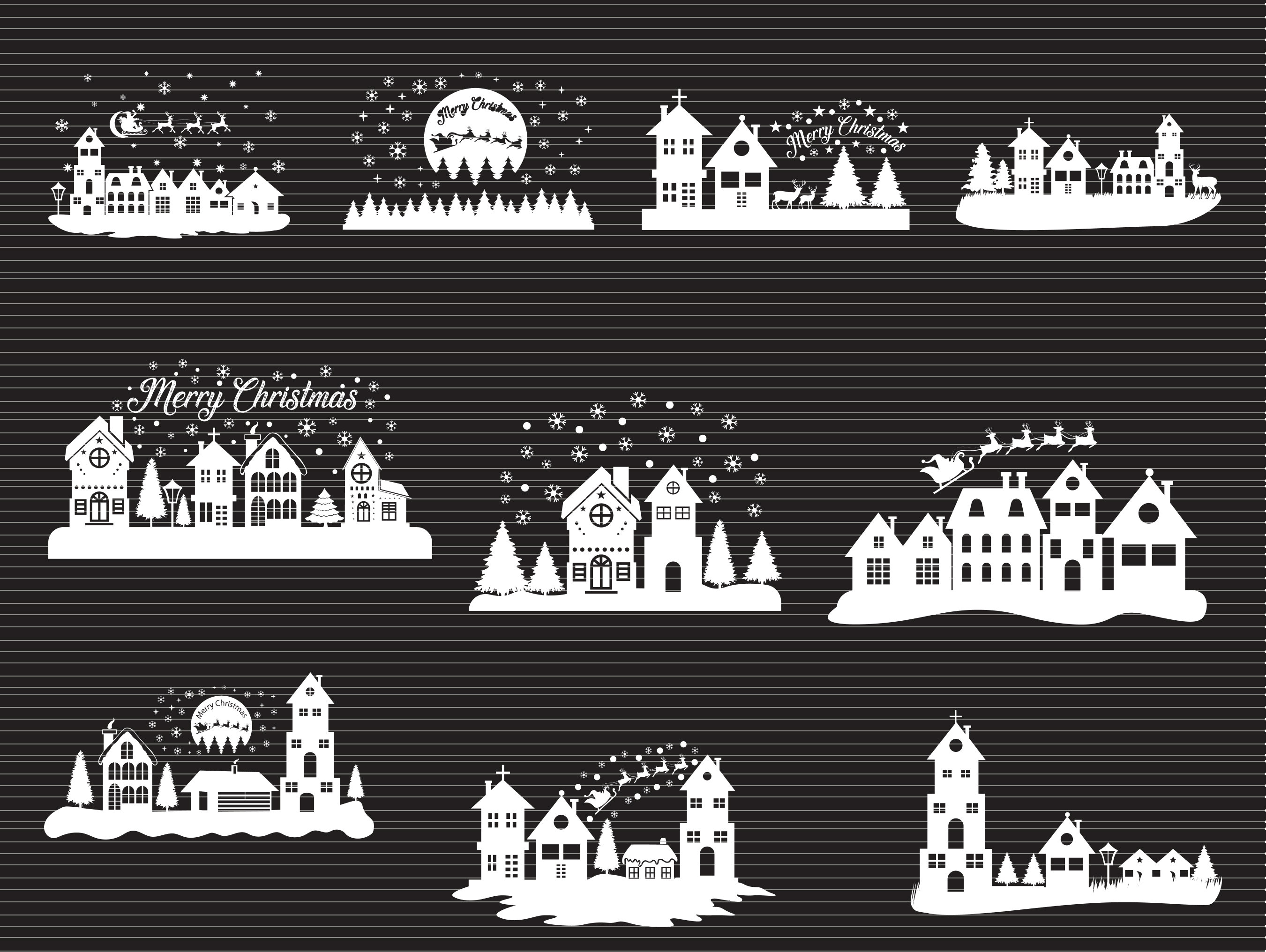 Winter Scene SVG Christmas Scene Svg Winter Scene Bundle - Etsy Australia
