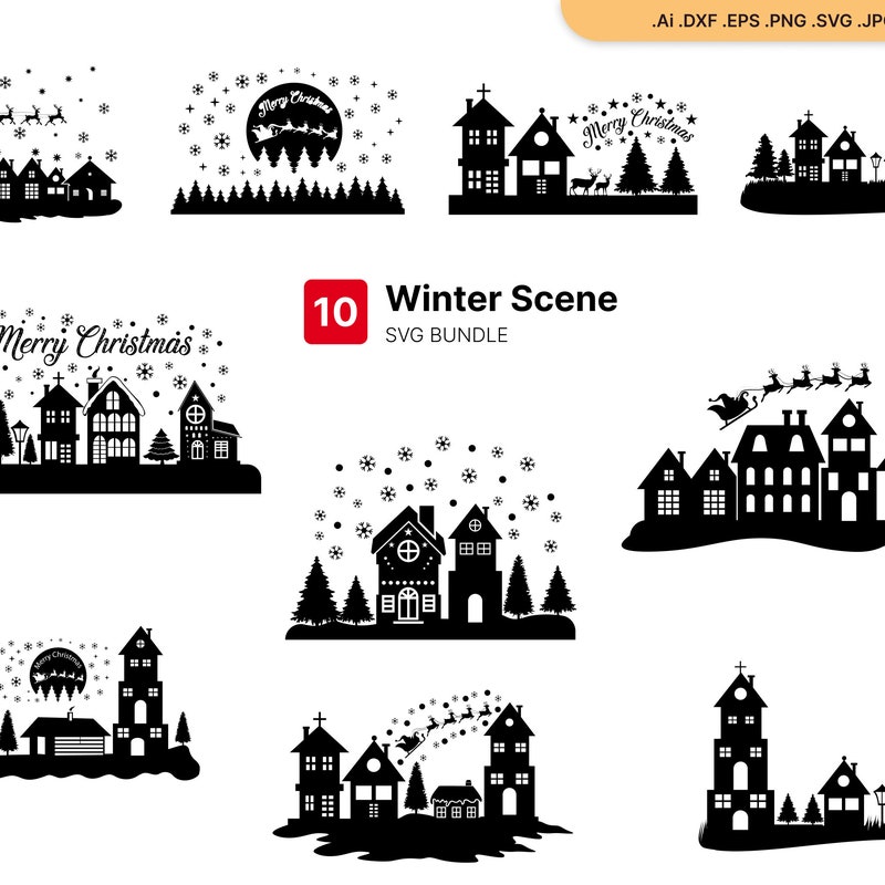 Winter Scene Svg - Etsy