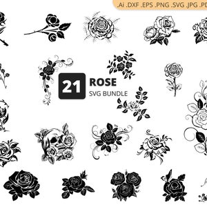 Rose SVG Rose Bundle SVG Flower Svg Rose Silhouette Rose - Etsy Canada
