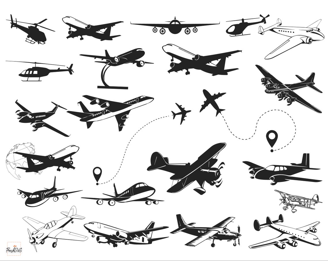 Airplane SVG Airplane Bundle SVG Airplane Silhouette | Etsy