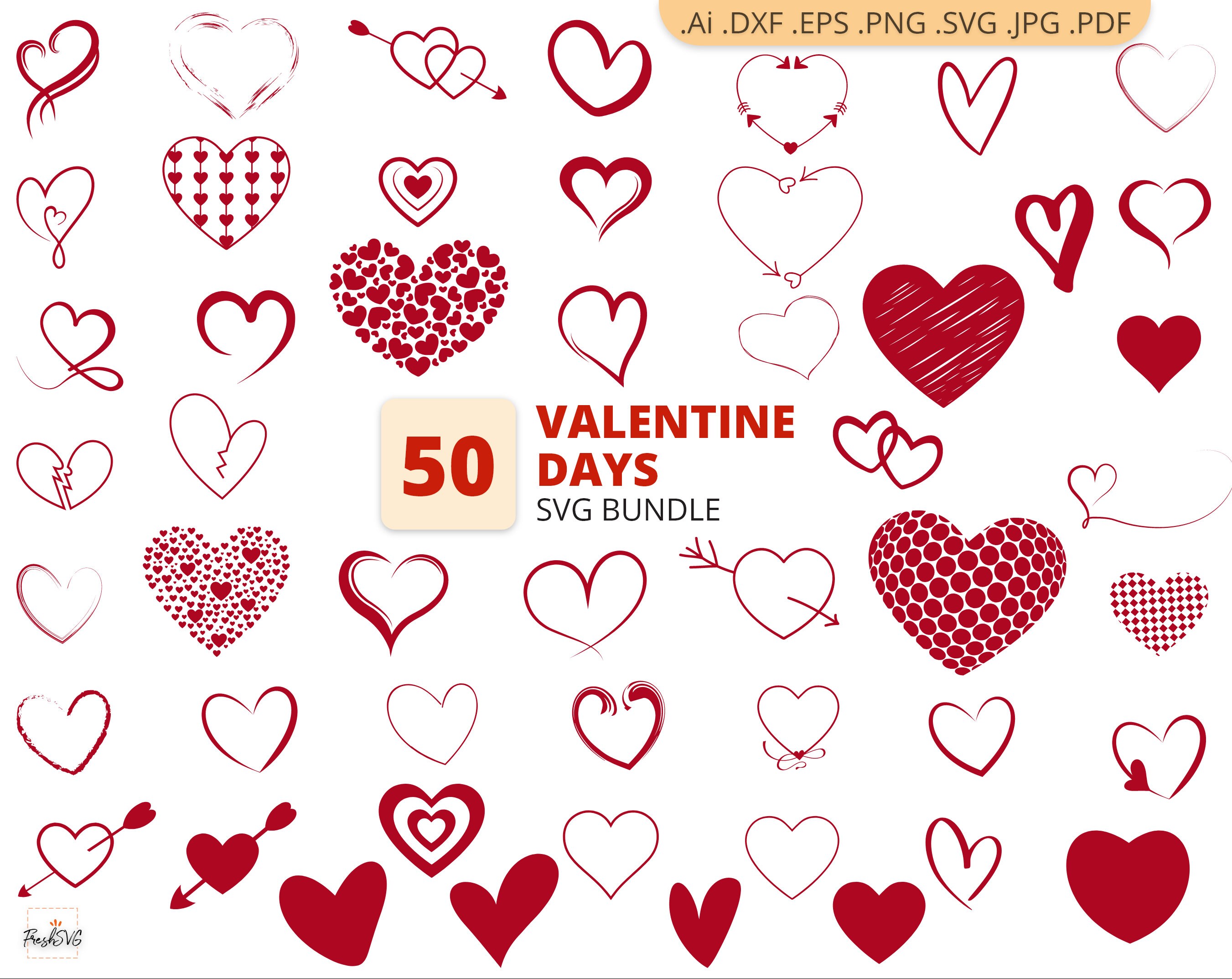 Heart SVG Valentine Day Svg Heart Bundle SVG Heart - Etsy
