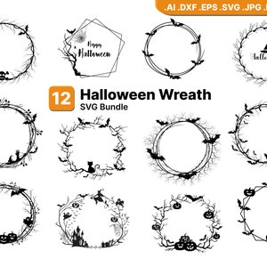 Halloween Wreath SVG, Halloween SVG Bundle, Silhouette, Clipart ...