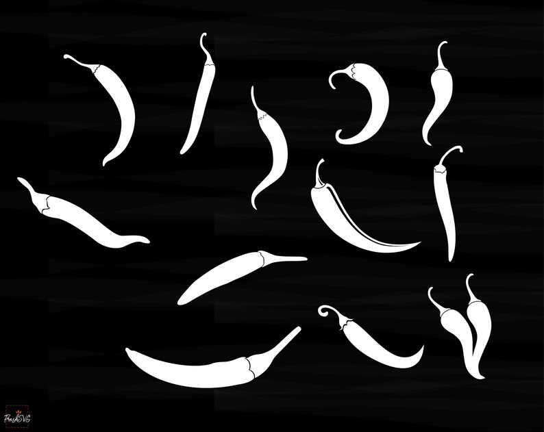 Chilli SVG Chilli Bundle SVG Chilli Silhouette Chilli - Etsy