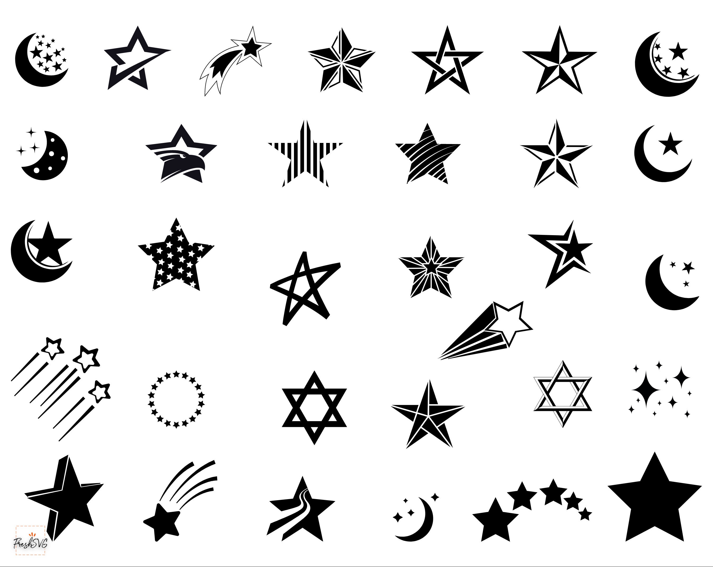 Stars SVG Stars Bundle SVG Stars Silhouette Stars Clipart | Etsy
