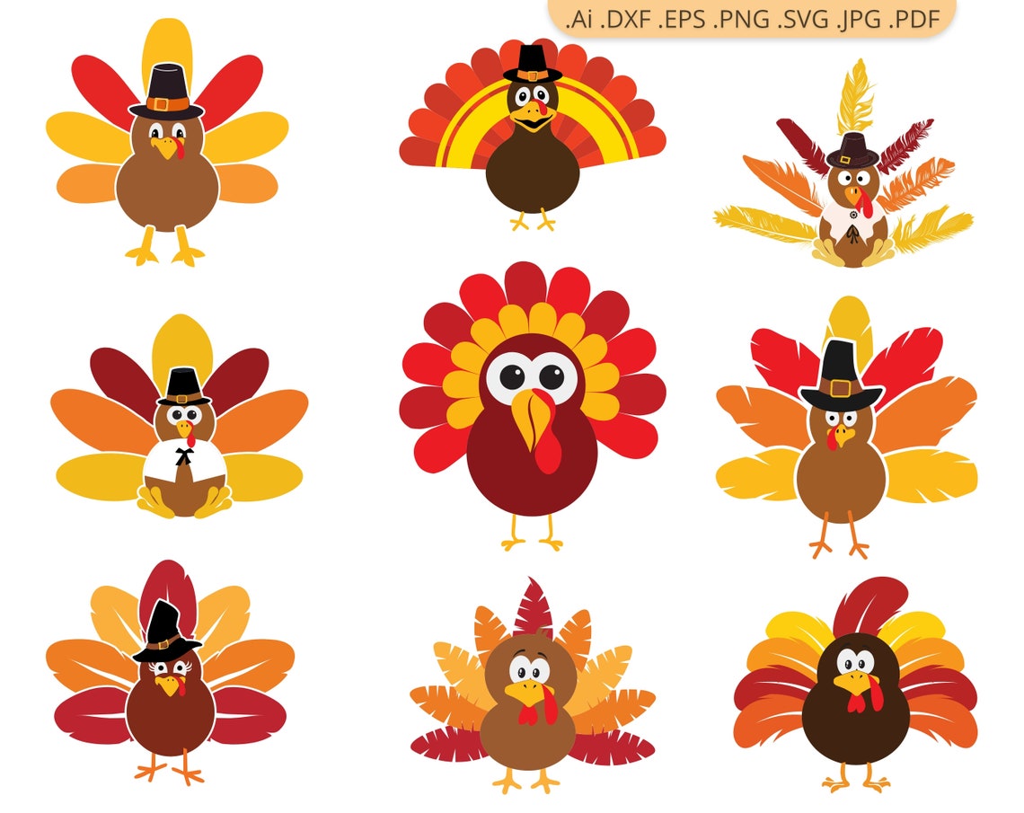 Pilgrim Hat Turkey SVG Turkey Svg Bundle Thanksgiving - Etsy Canada