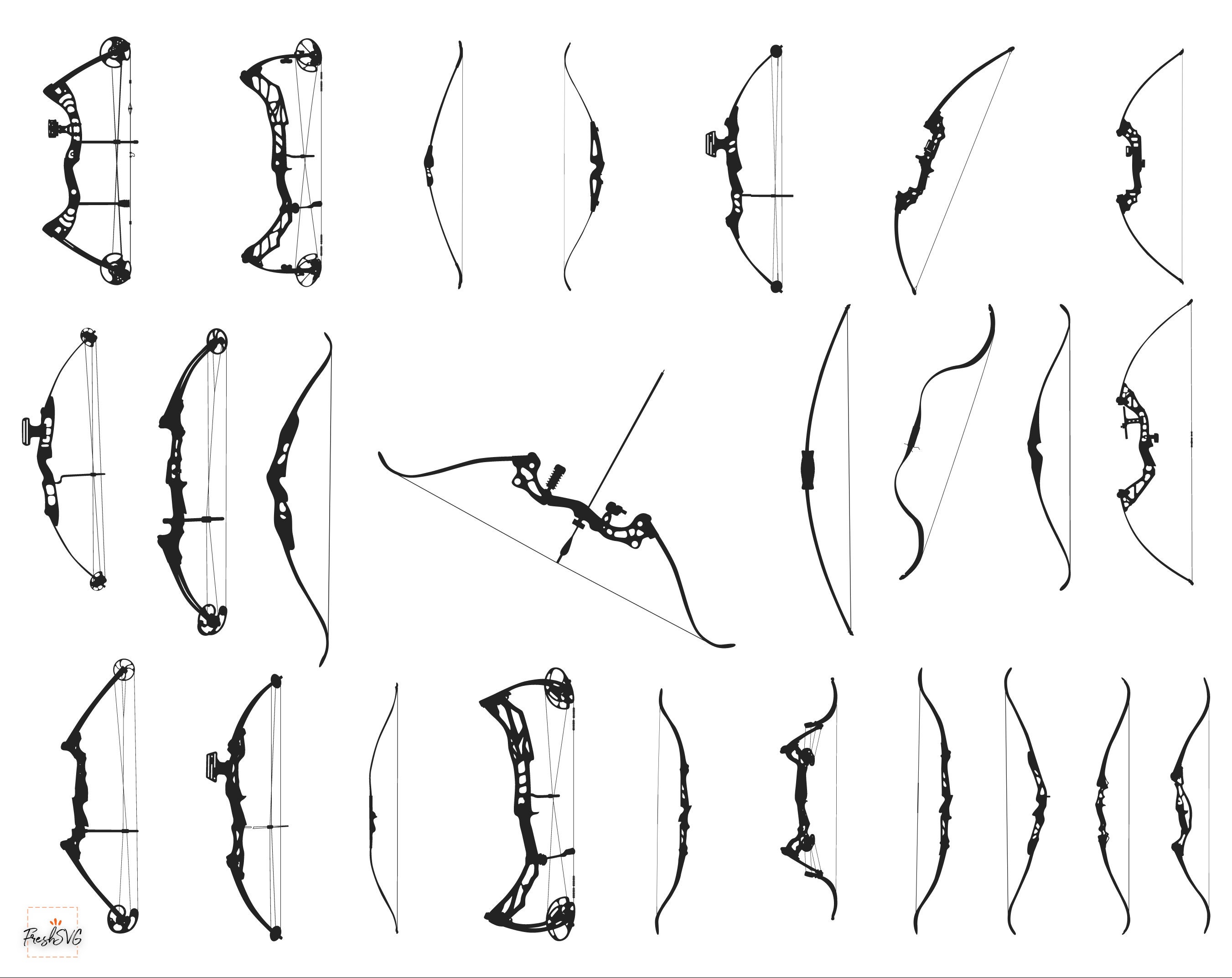 Arco compuesto SVG paquete de arco compuesto SVG silueta de - Etsy España