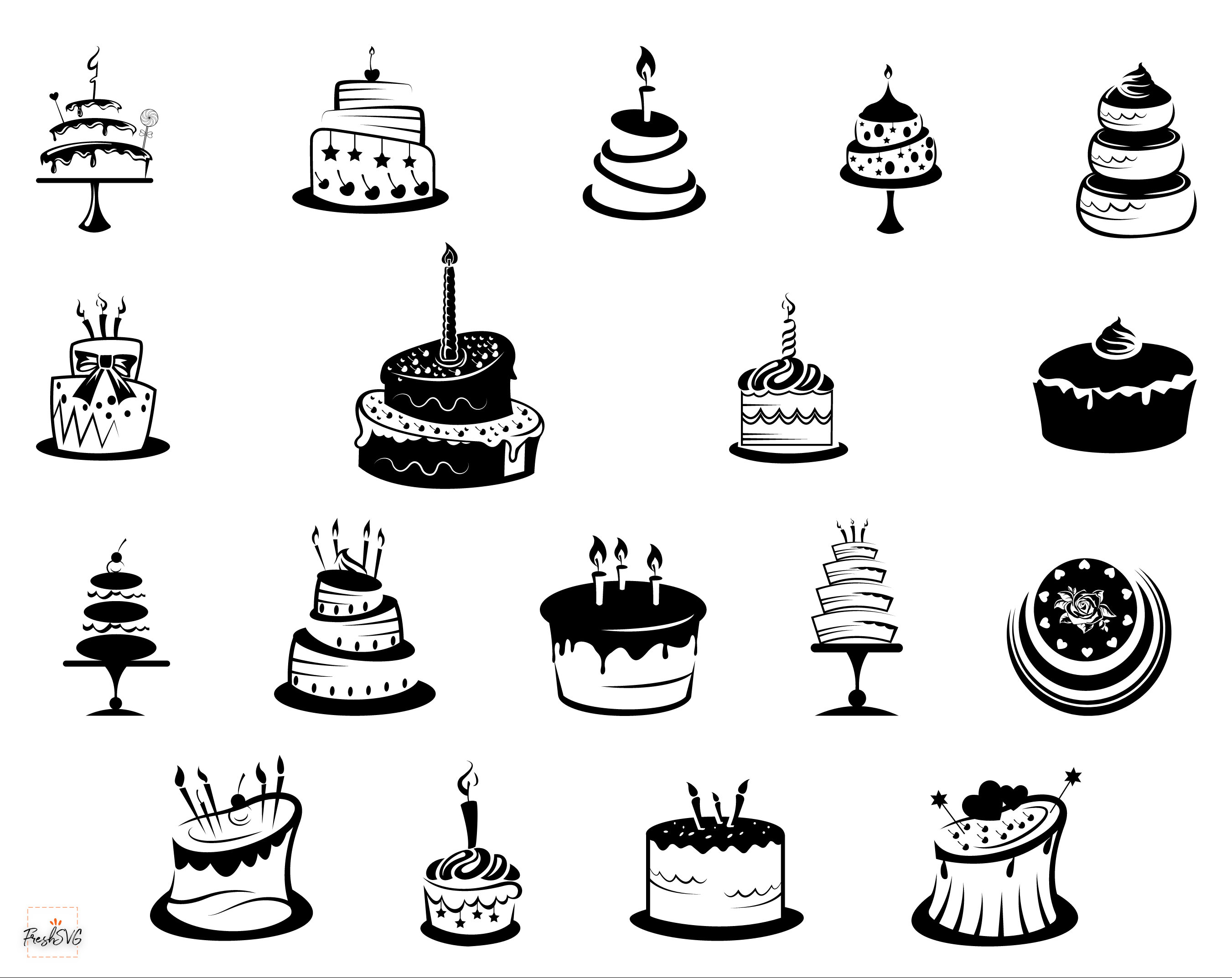 Birthday Cake SVG Birthday Cake Bundle SVG Birthday Cake - Etsy