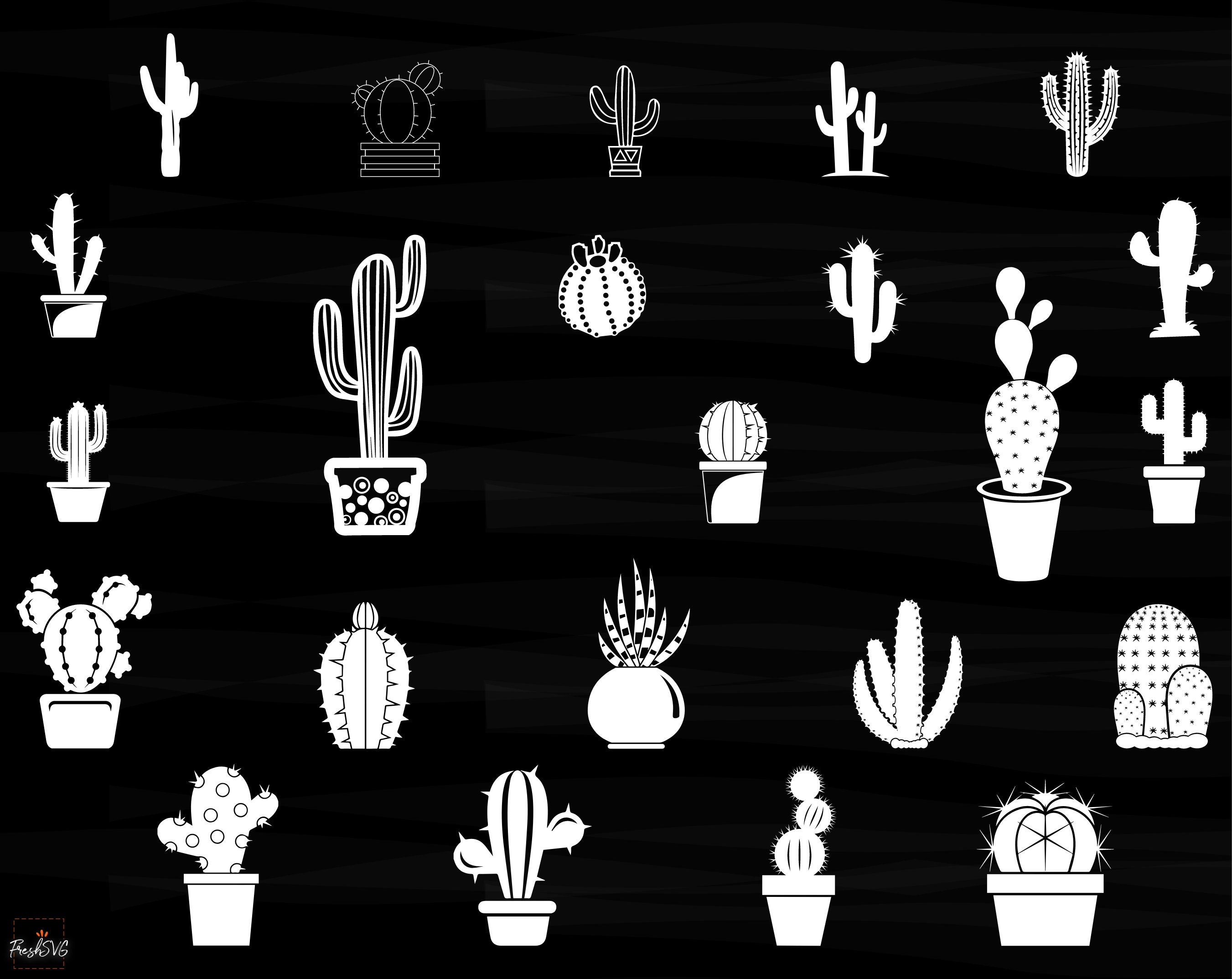 Cactus SVG Cactus Bundle SVG Cactus Silhouette Cactus | Etsy