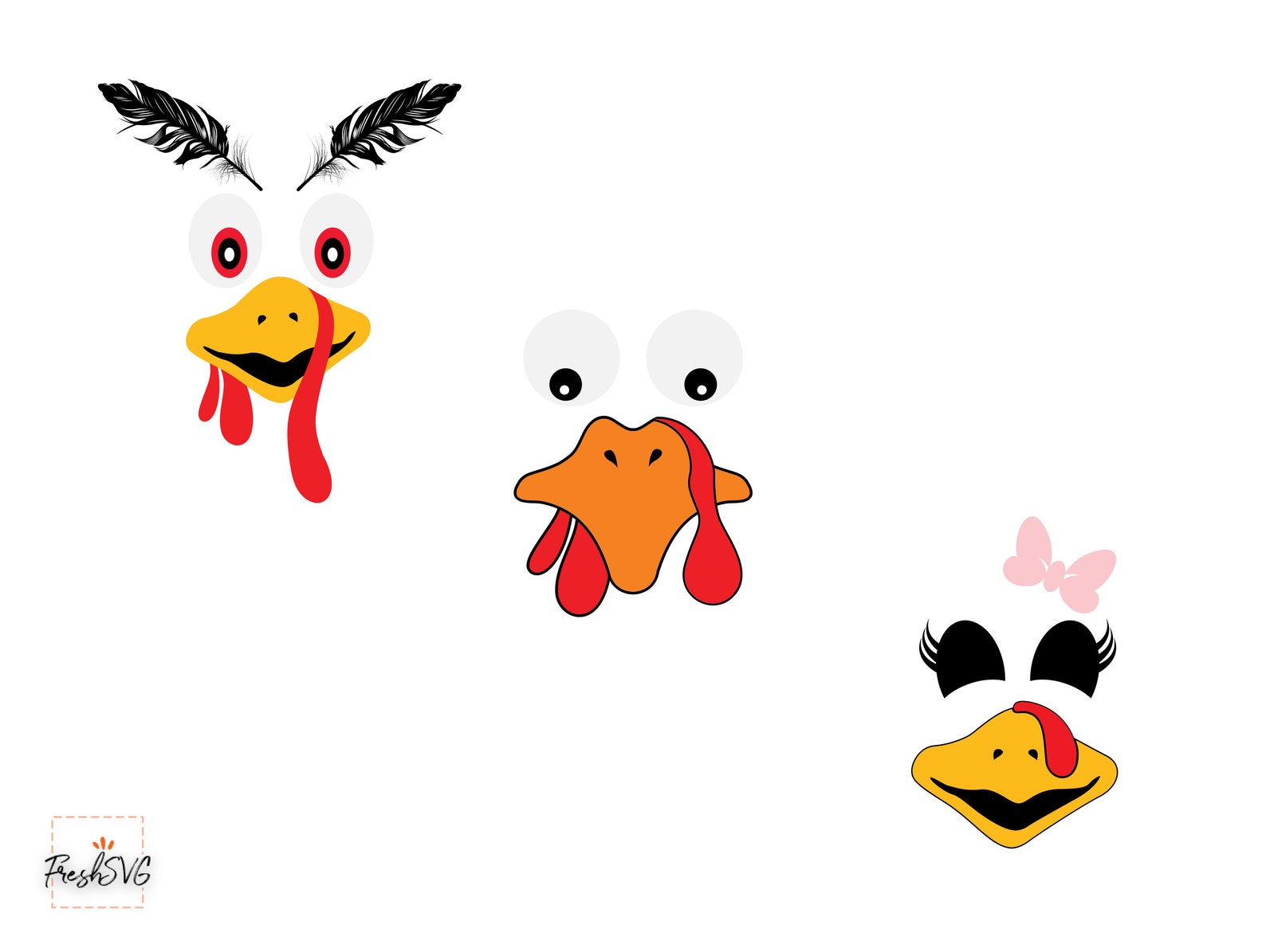 Turkey Face SVG Turkey Face SVG Bundle Turkey Face - Etsy