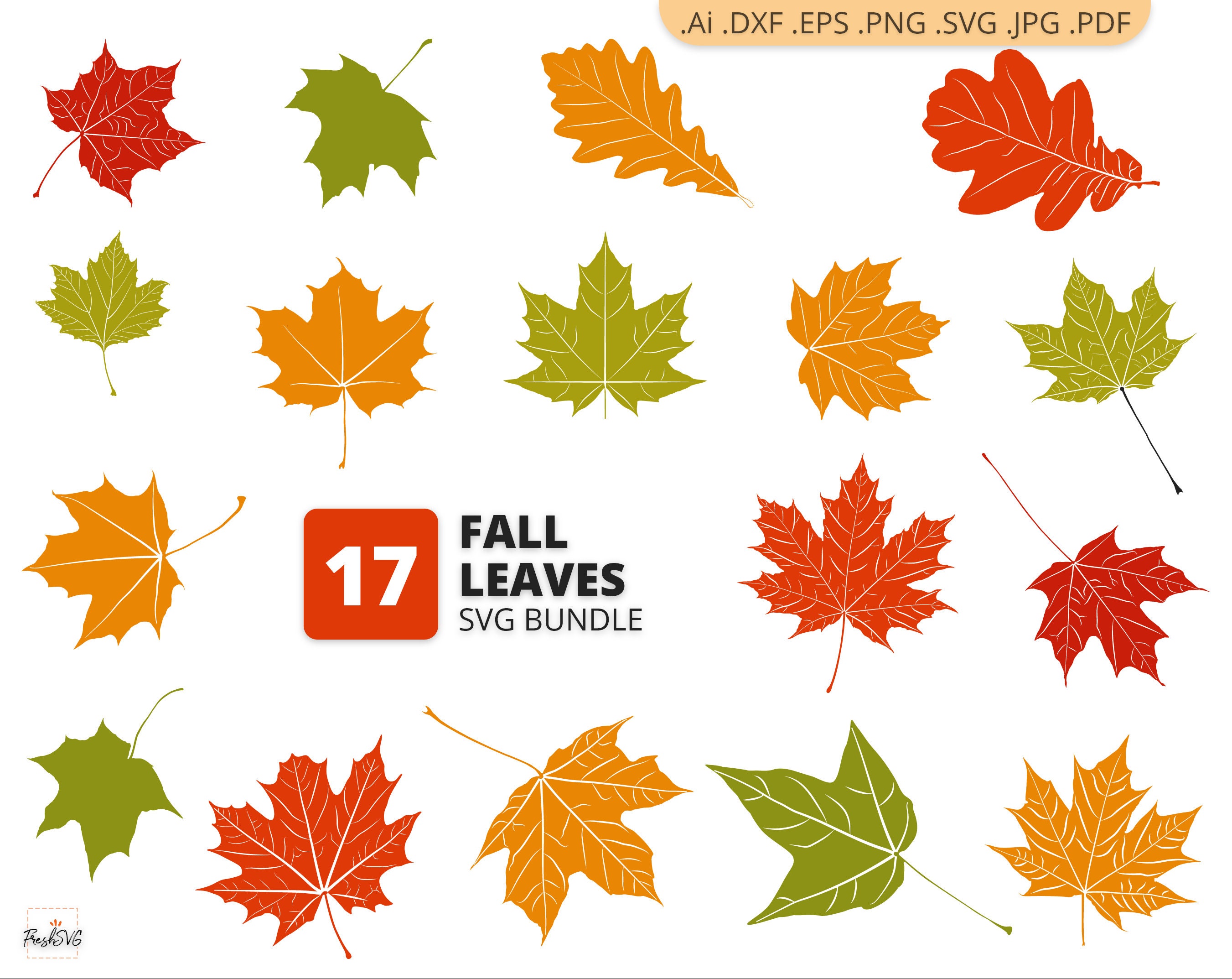 Fall Leaves Svg Autumn Leaves SVG Autumn Leaves Bundle SVG - Etsy