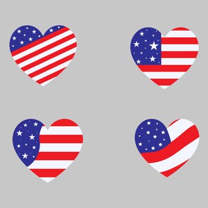 4th of July, American Flag Heart SVG, USA Flag Heart SVG Bundle ...