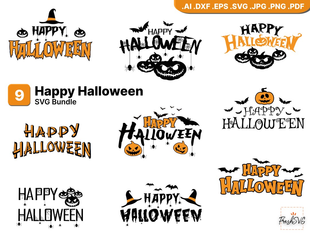 Happy Halloween SVG Halloween SVG Bundle Silhouette - Etsy
