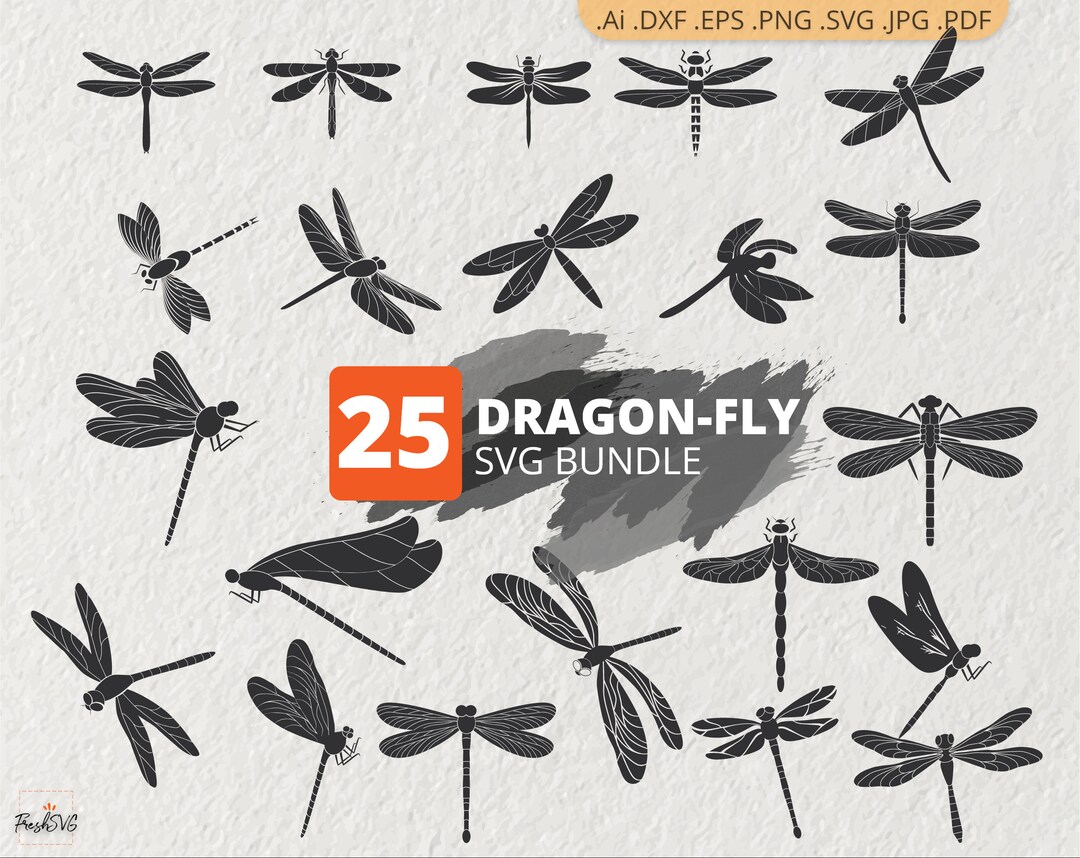 Dragon Fly SVG, Dragon Fly Bundle SVG, Dragon Fly Silhouette, Dragon ...
