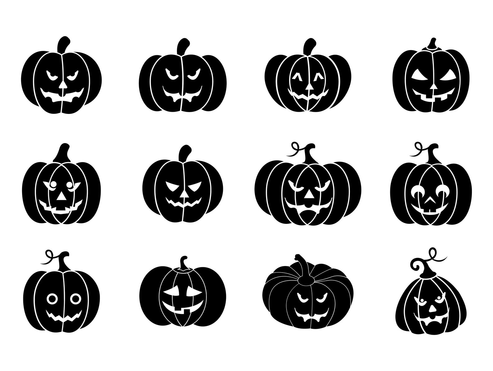 Halloween Pumpkin Face SVG Pumpkin Svg Bundle Halloween Face - Etsy