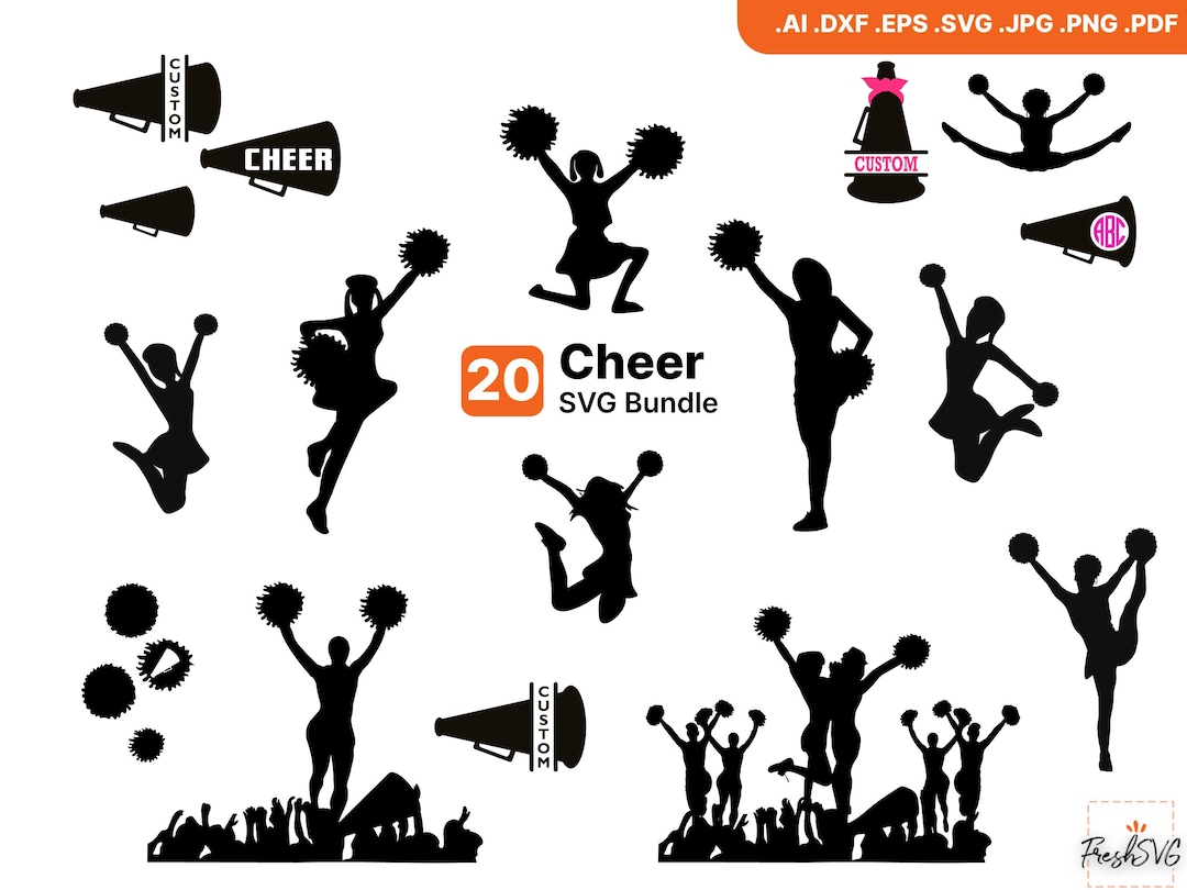 Cheer Svg Bundle, Cheerleading Svg, Gymnastic Svg, Cheer Cut File for ...
