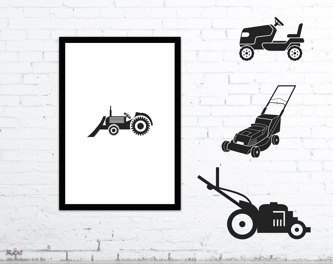 Lawn Mower Tractor SVG Lawn Mower Tractor Bundle SVG Lawn - Etsy