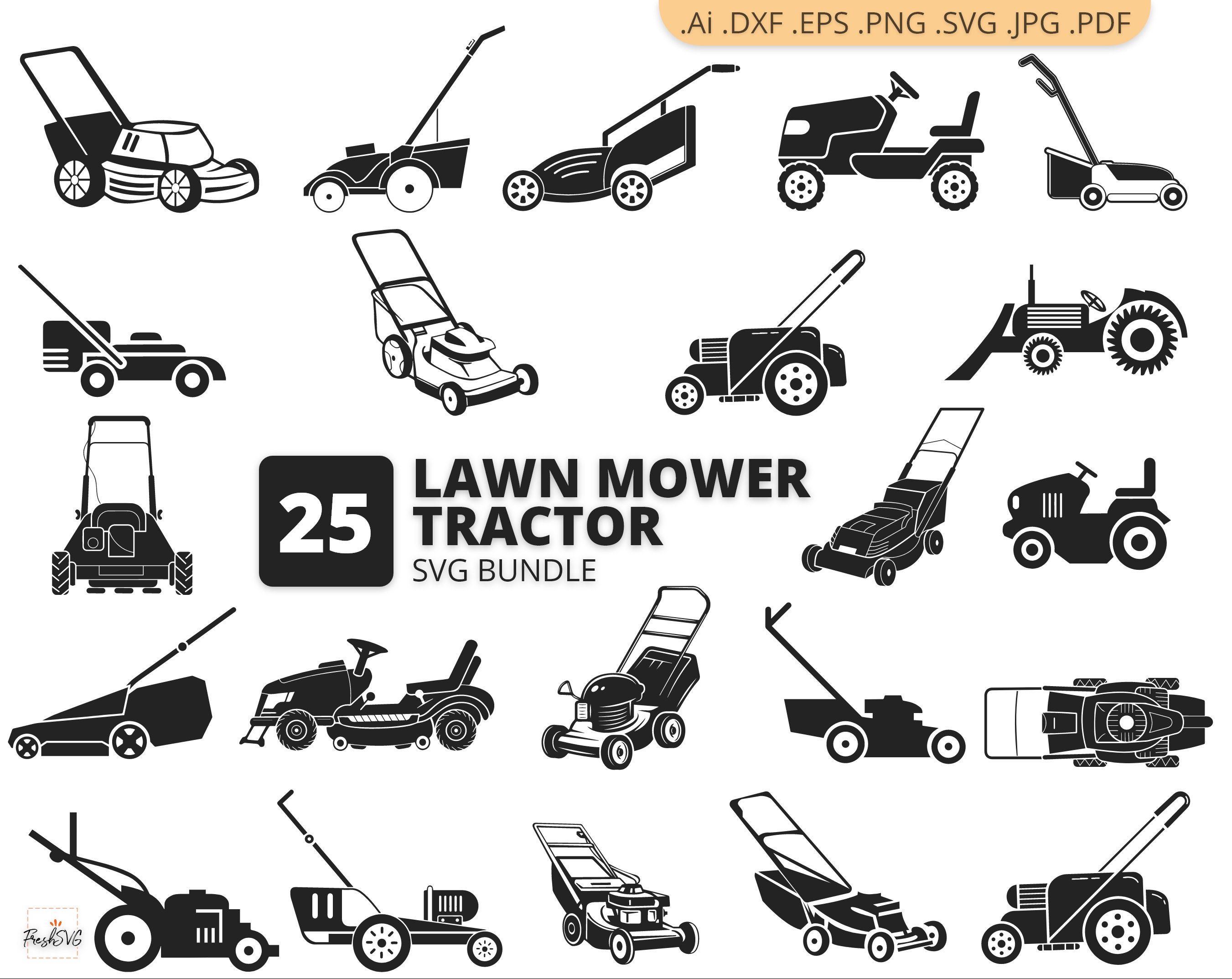 Lawn Mower Tractor SVG, Lawn Mower Tractor Bundle SVG, Lawn Mower ...