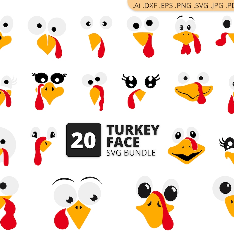 Turkey Face Clipart - Etsy
