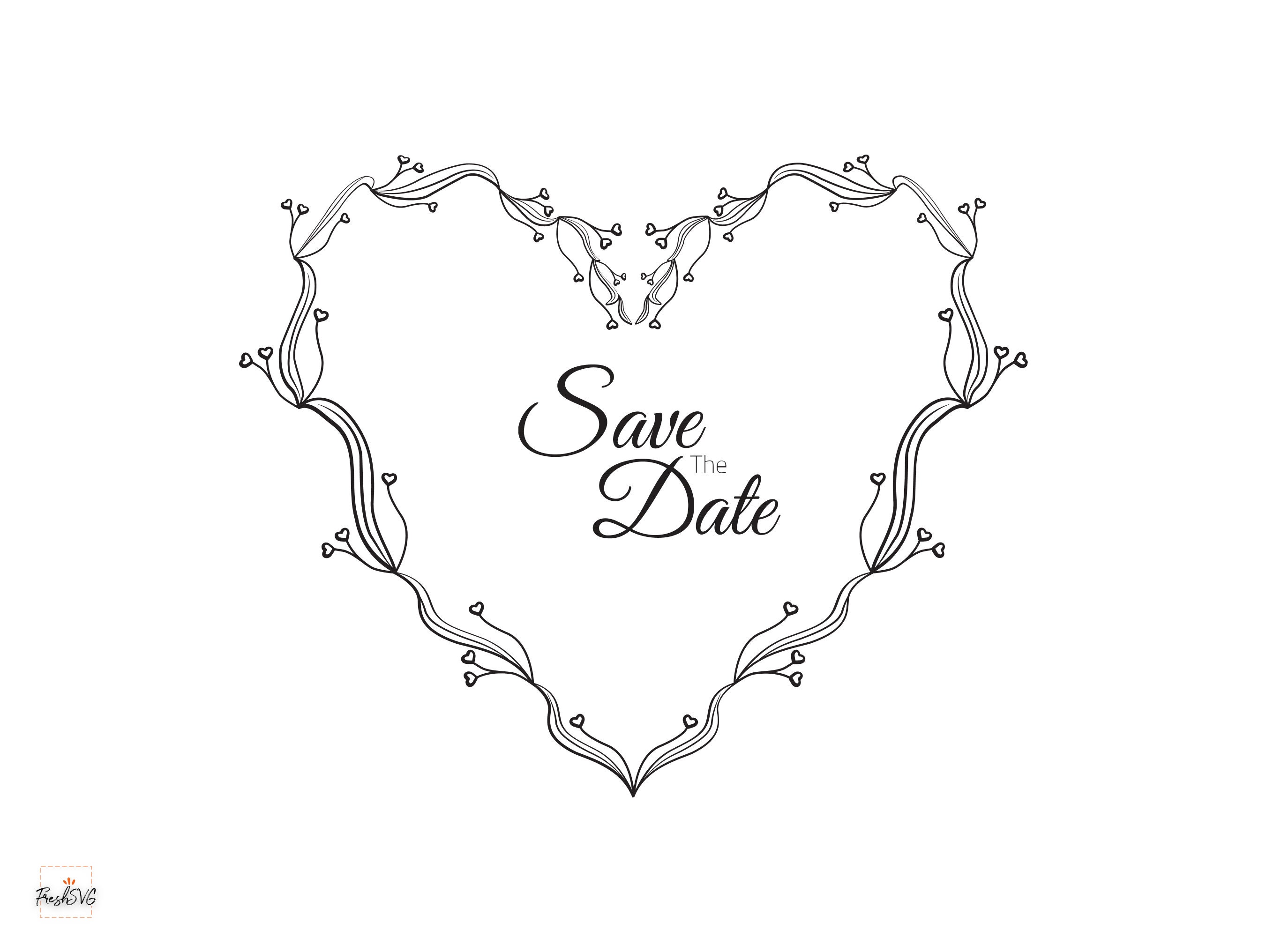 Floral Heart Wreath SVG Heart Frame SVG Bundle Silhouette - Etsy