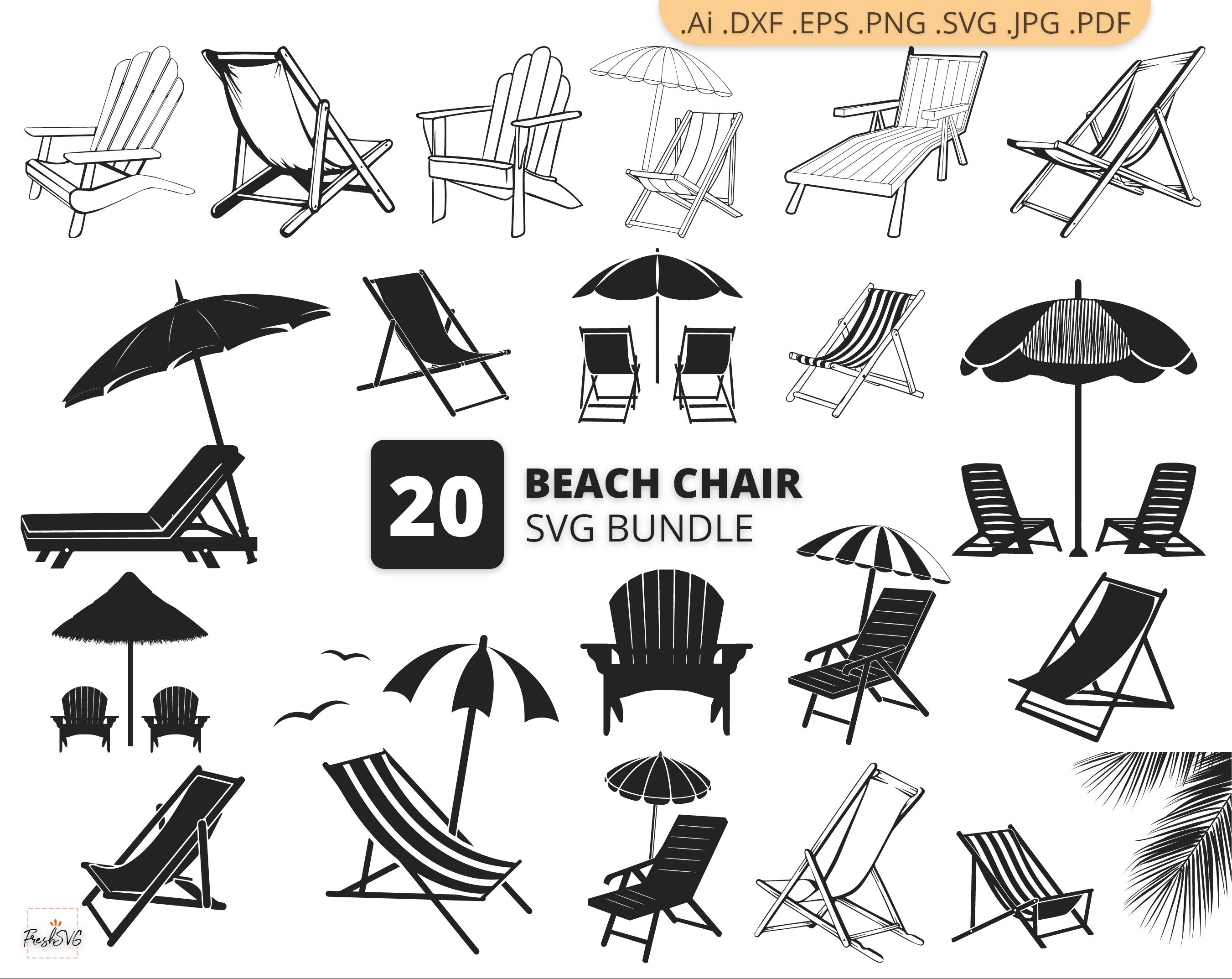 Beach Chair SVG Beach Chair Bundle SVG Beach Chair - Etsy 日本