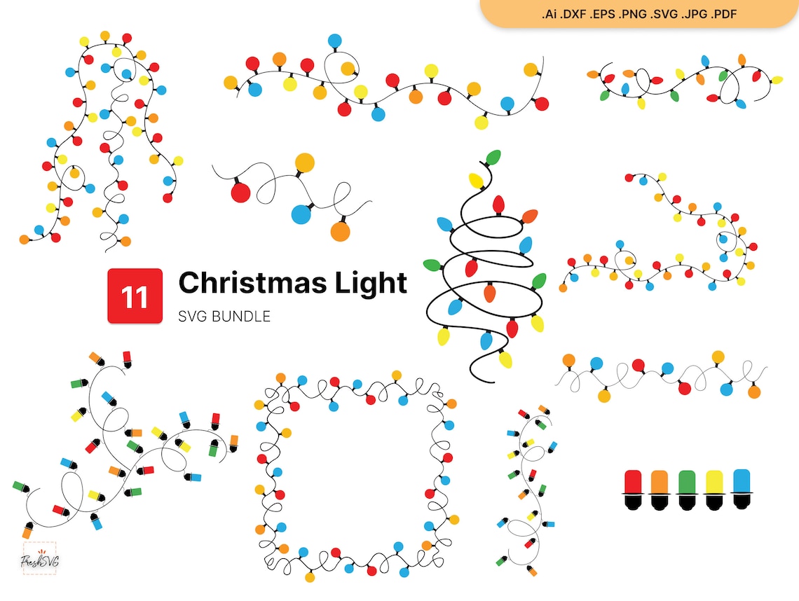 Christmas Lights SVG Christmas Lights Bundle SVG Merry - Etsy