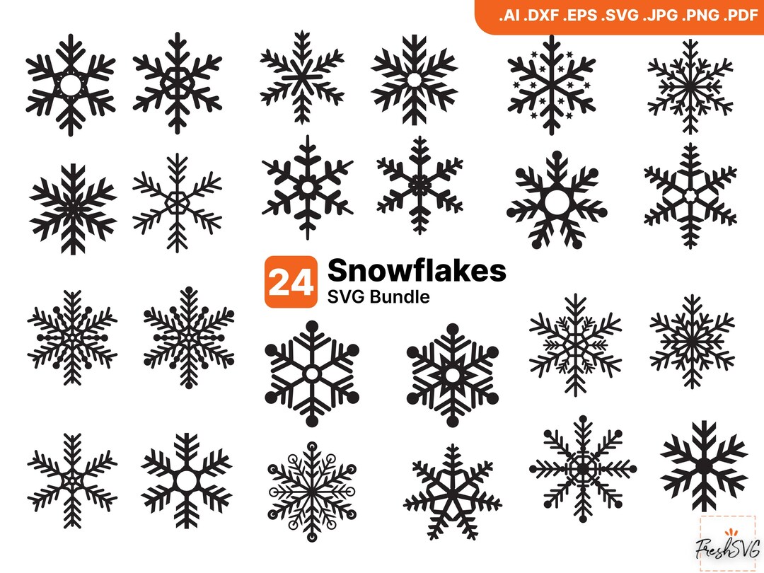 Snowflake SVG, Christmas SVG, Snowflake Bundle SVG, Winter, Silhouette ...