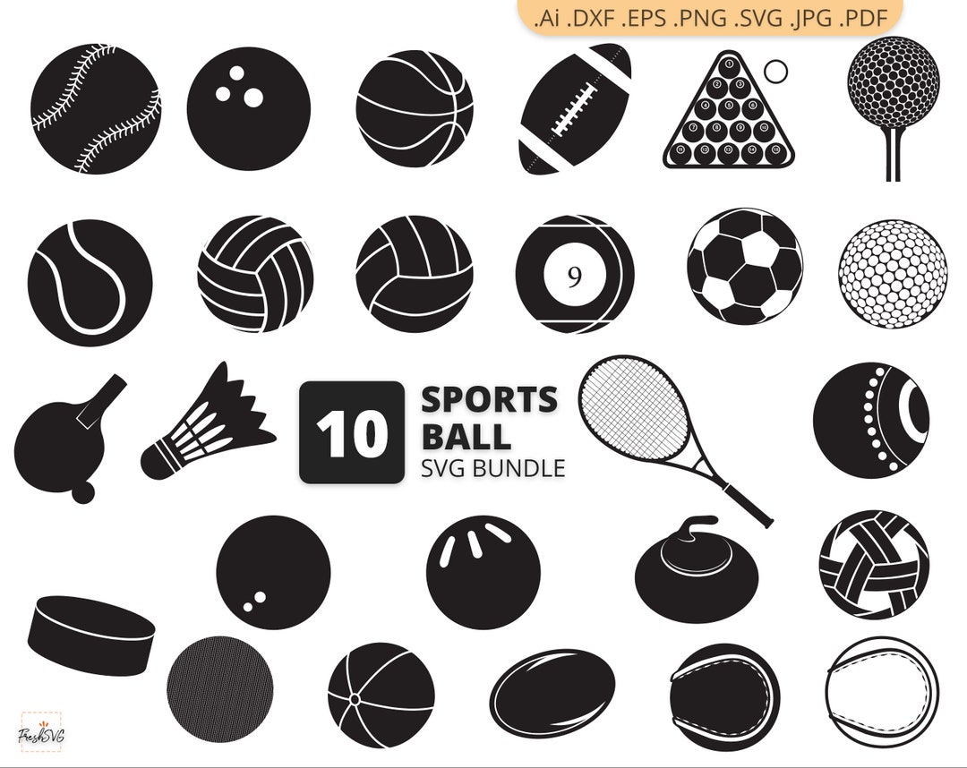 Sports Ball SVG, Sports Ball Bundle SVG, Sports Ball Silhouette, Sports ...